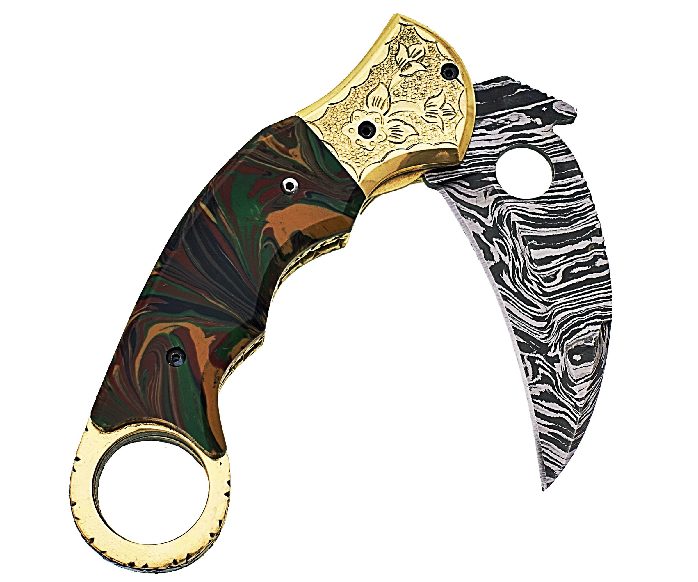 EPOXY RESIN KNIFE Karambit Knife Survival Engraved Japanese | Etsy