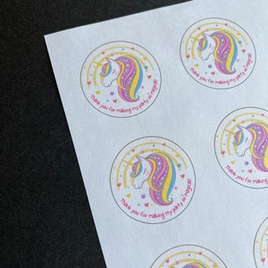 Unicorn Favor Tags, Treat Tags, Bag Labels, Thank You Tags, Unicorn ...