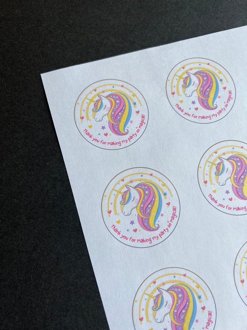 Unicorn Favor Tags, Treat Tags, Bag Labels, Thank You Tags, Unicorn ...