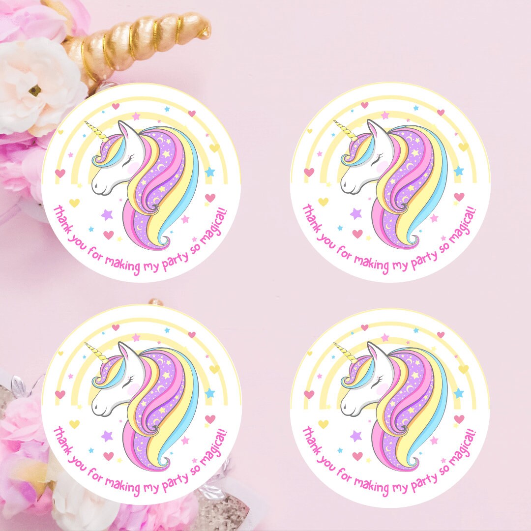 Unicorn Favor Tags, Treat Tags, Bag Labels, Thank You Tags, Unicorn ...