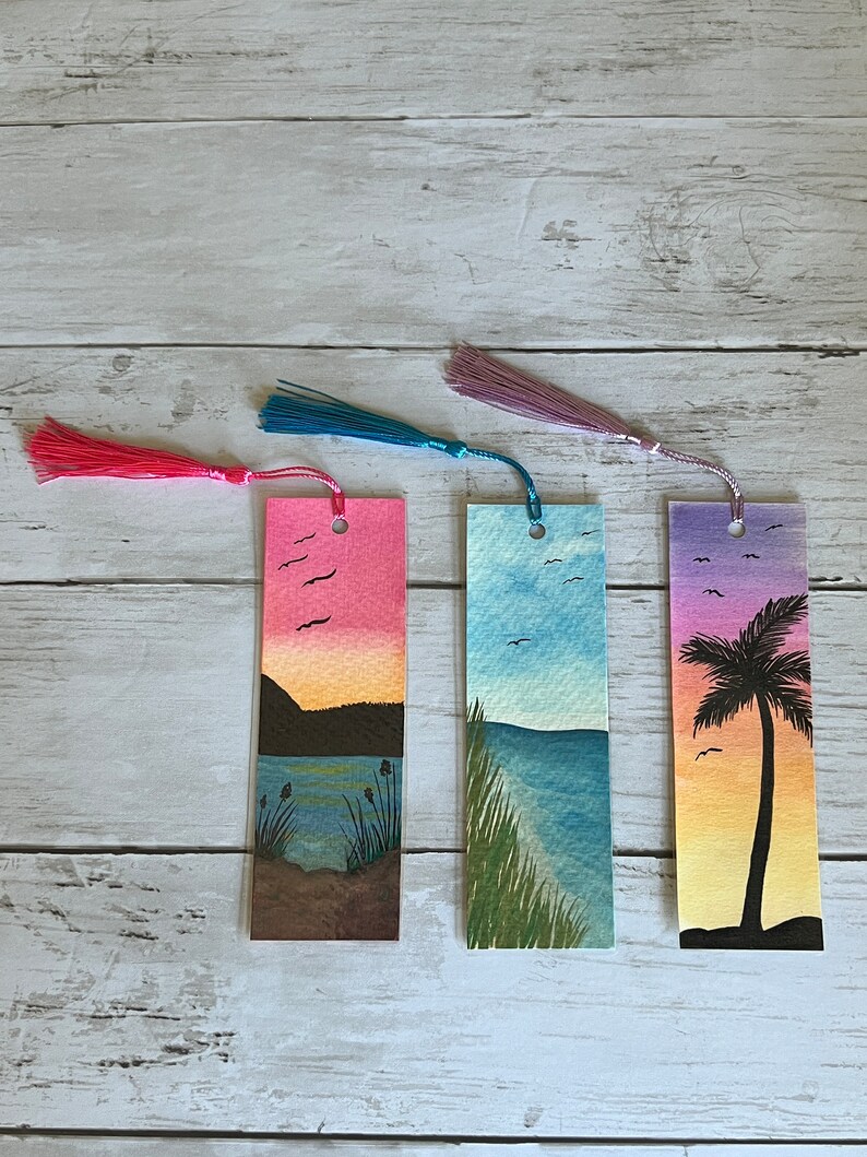 Watercolor Bookmarks, Book Accessories, Booklover, Desert, Cactus Oasis ...