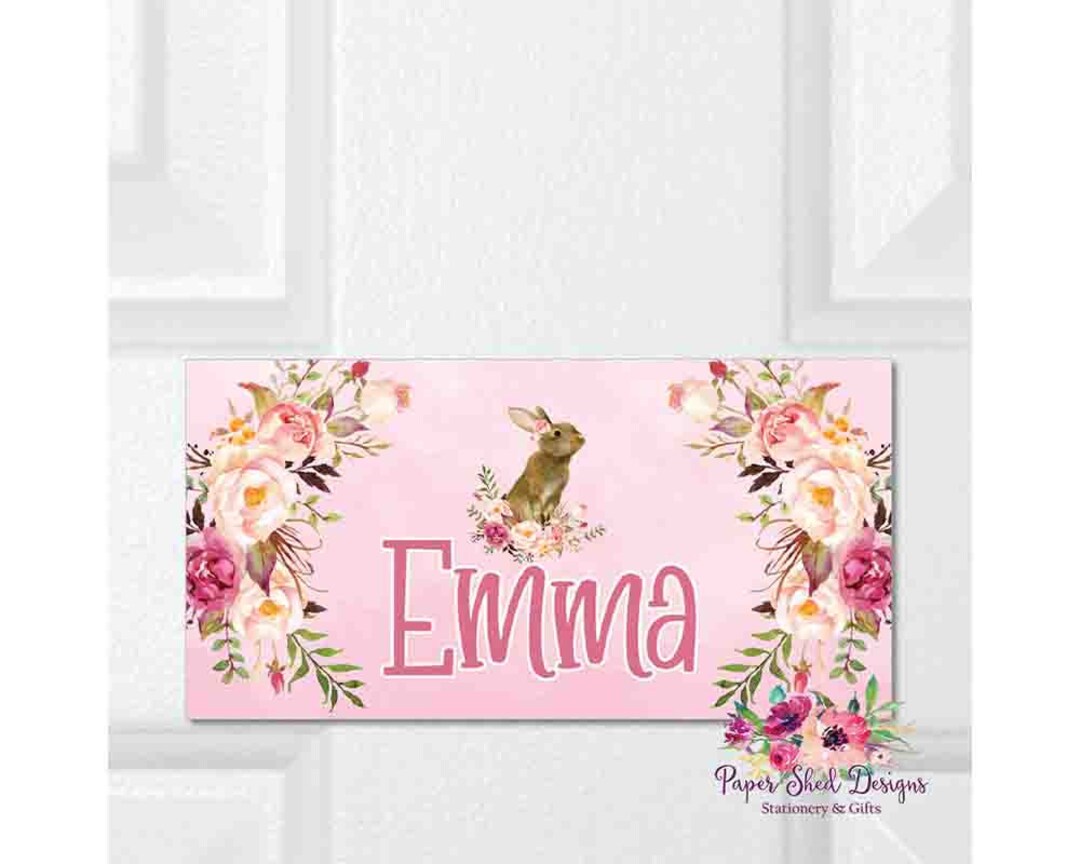 Kids Door Sign, Bunny Room Decor, Custom Name Sign, Kids Room Decor ...