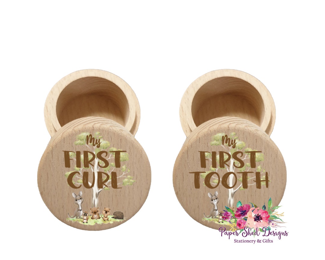 First Tooth Box, First Curl Box, Australian Animals Baby Gift, New Baby ...
