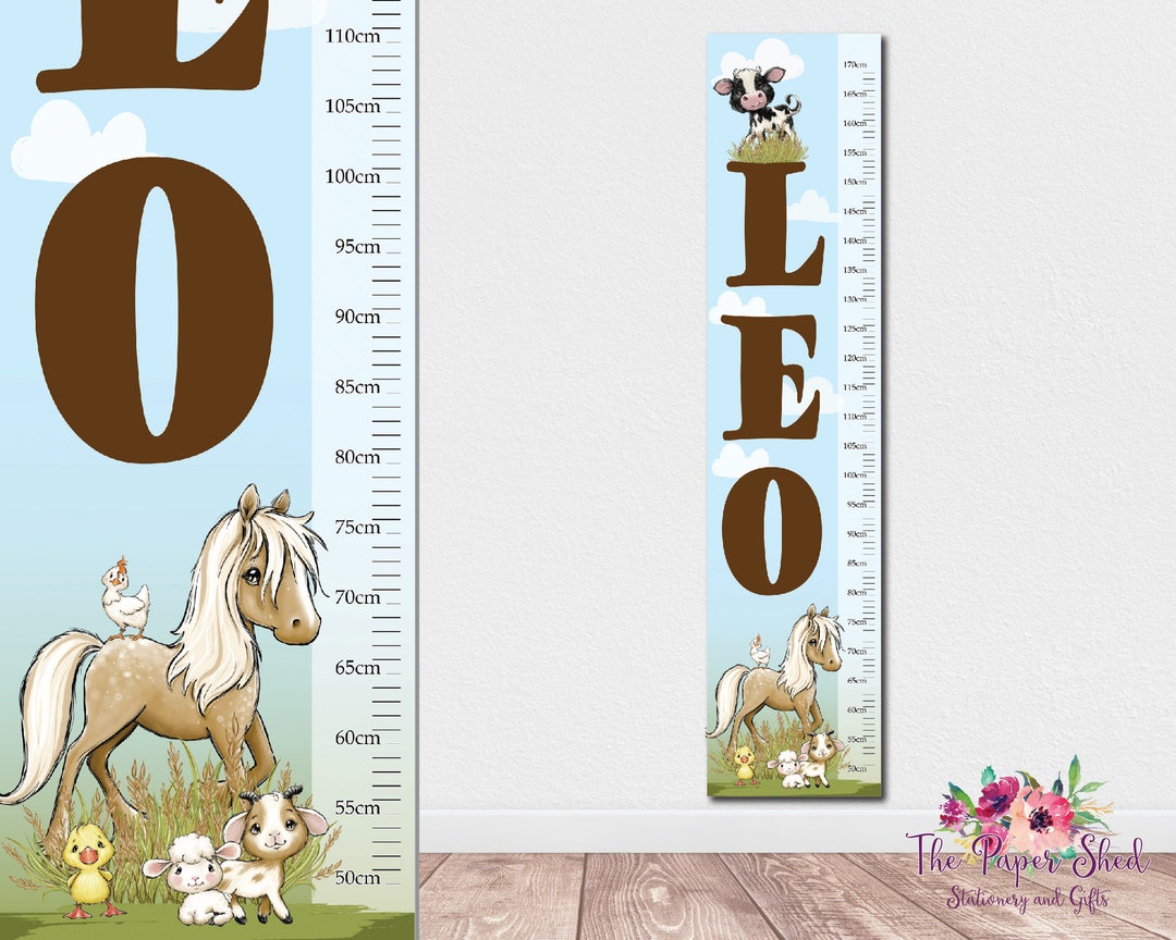 Growth Chart Height Chart Farm Animal Nursery Decor New - Etsy