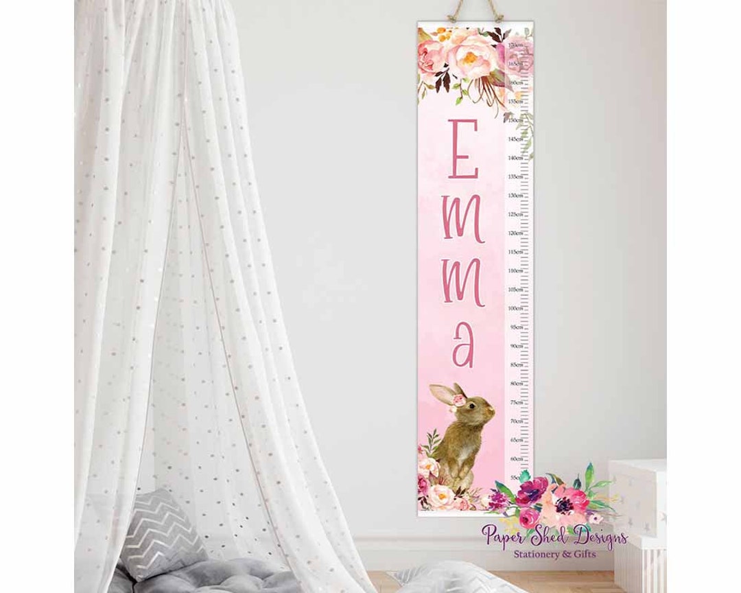 Bunny Growth Chart, Bunny Height Chart, Rabbit Nursery Decor, New Baby ...
