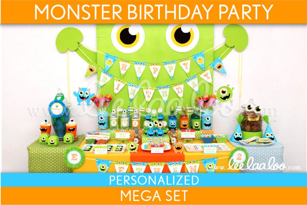 Little Monster Birthday Party Mega Set Personalized - Etsy