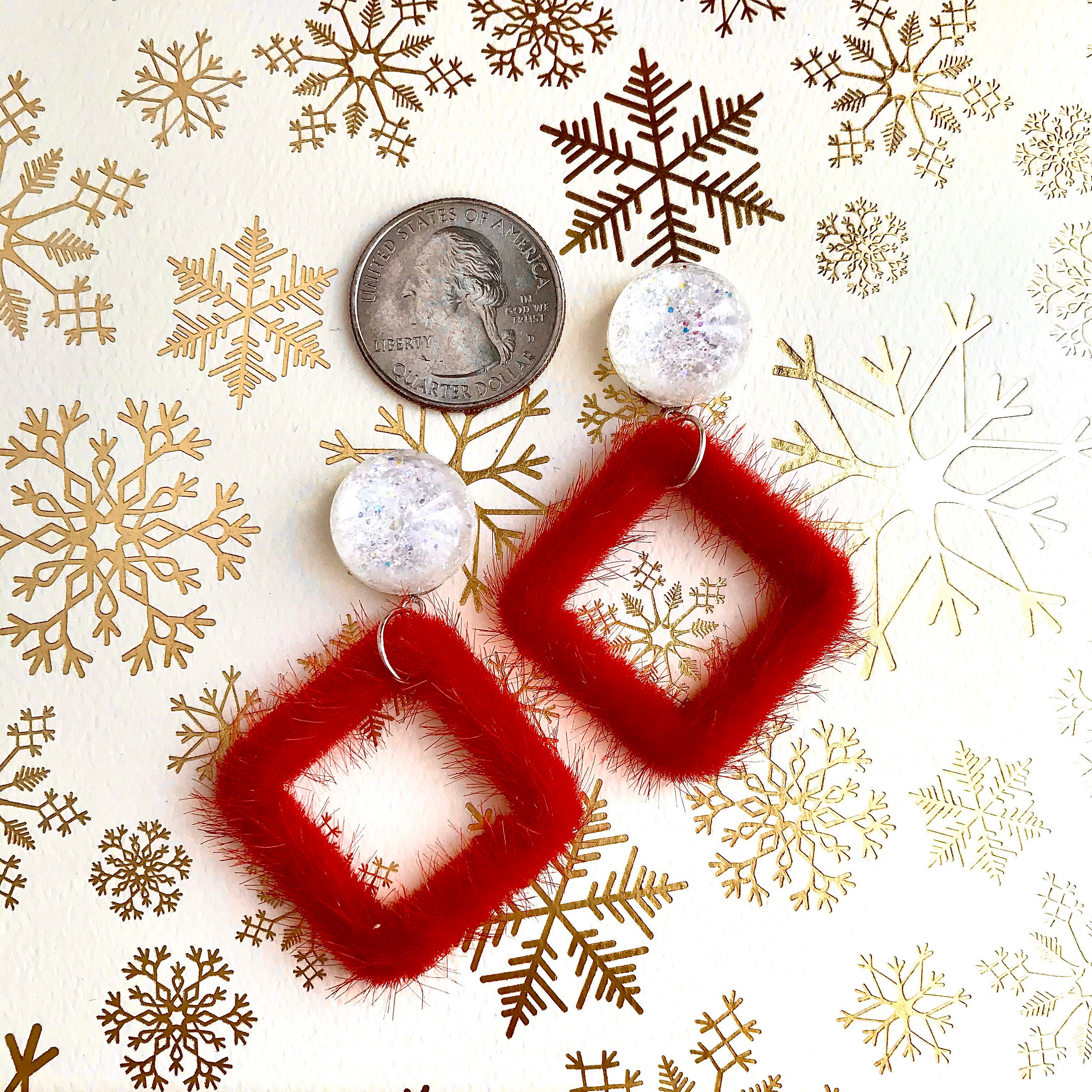 Santa Baby Red Fluffy Fuzzy Plush Diamond or Round Shape Retro | Etsy