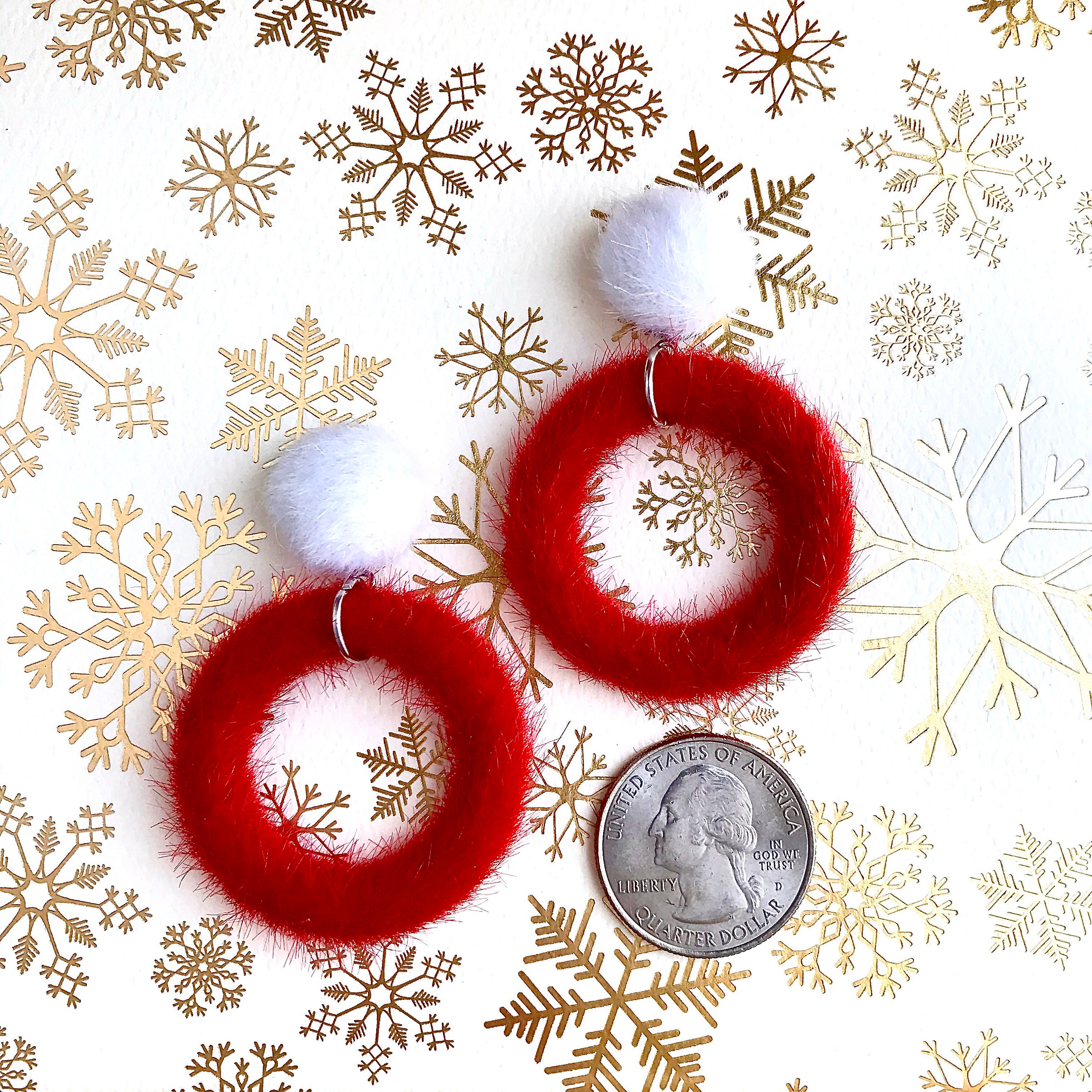 Santa Baby Red Fluffy Fuzzy Plush Diamond or Round Shape Retro | Etsy