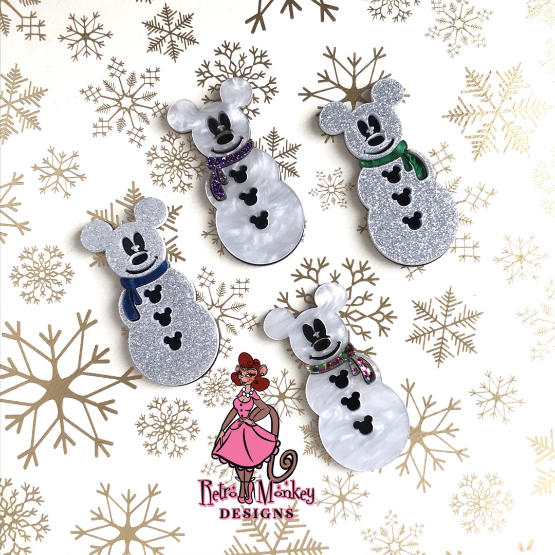Mini Mickey Snowman Disney Retro Vintage Mid-century Inspired Acrylic ...