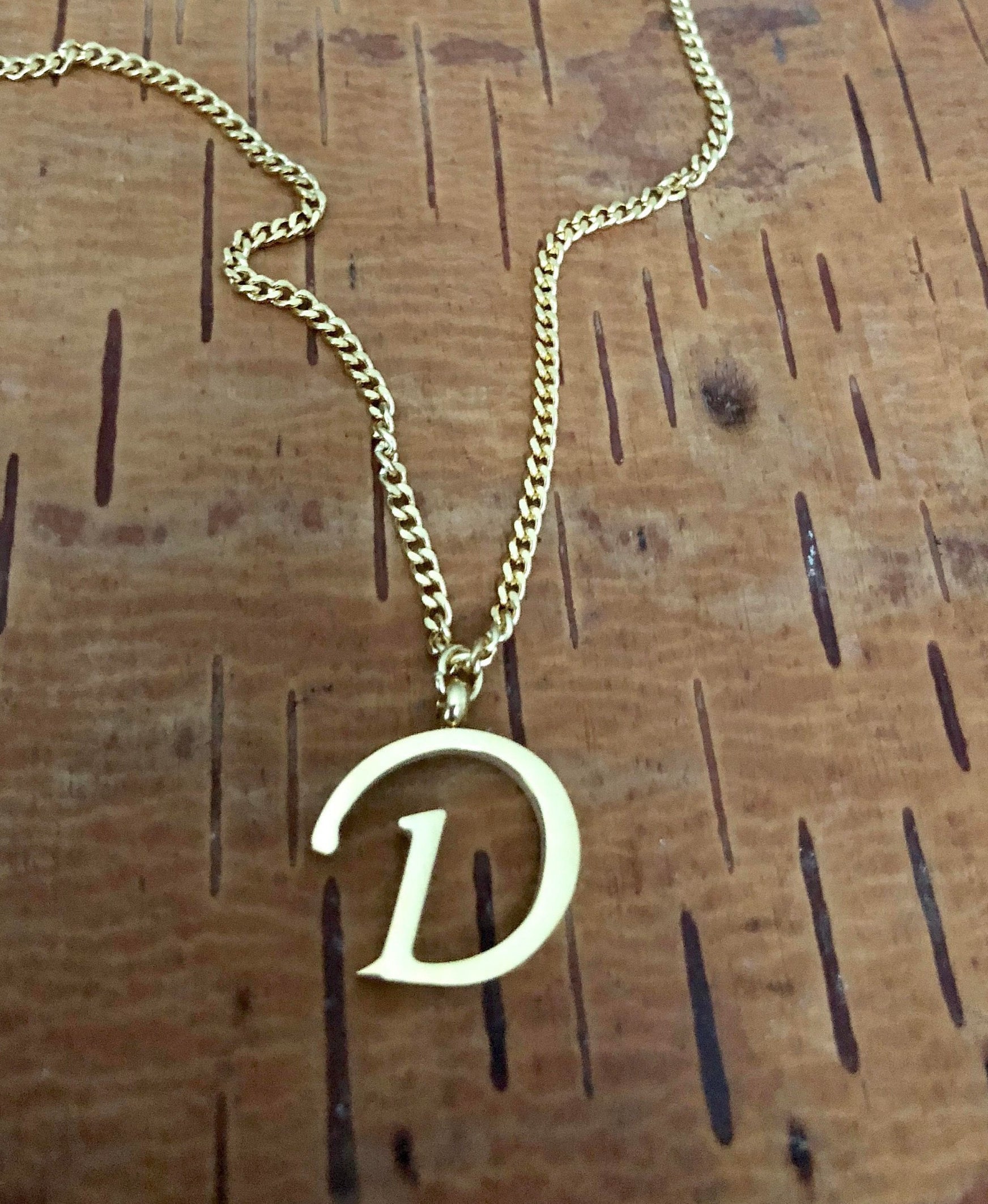 Gold Monogram Necklace Letter D Name Necklace Letter - Etsy