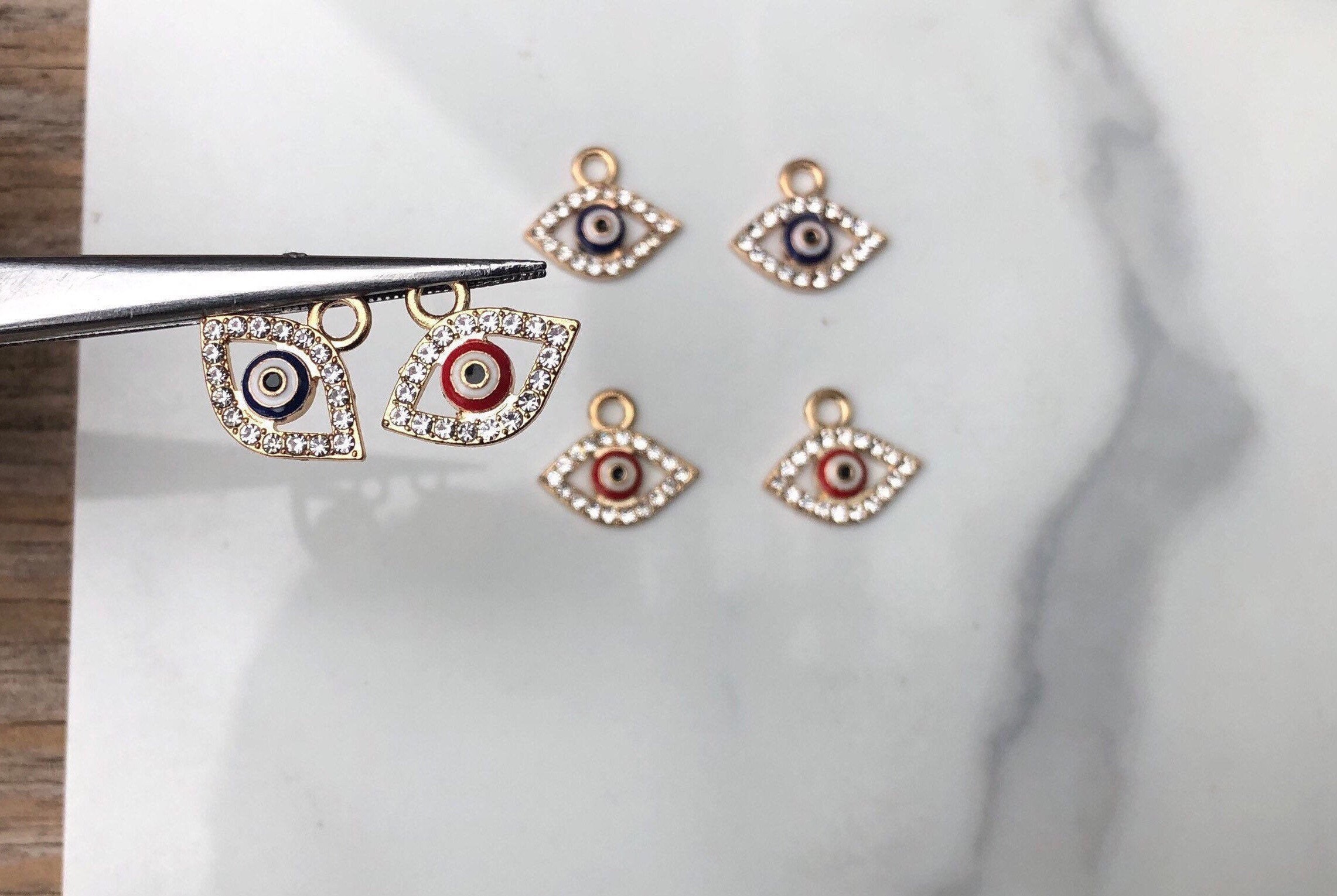 Evil Eye Rhinestone Charm Crystal Evil Eye Charm Turkish | Etsy