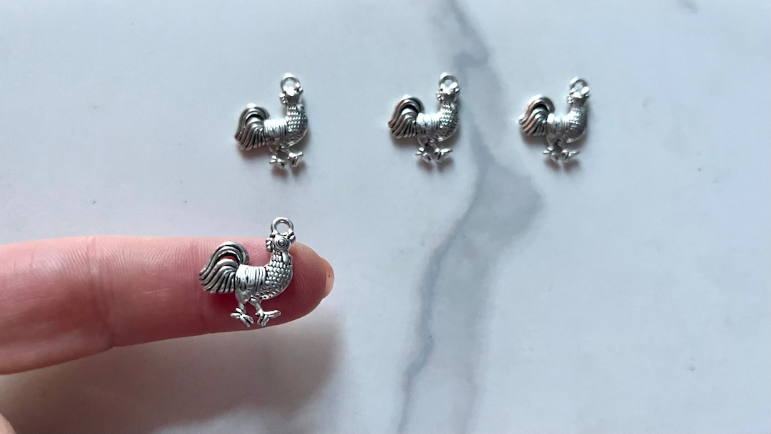 Rooster Charm, Chicken Charm, Pet Charm, Duck Charm, Jewelry Making ...