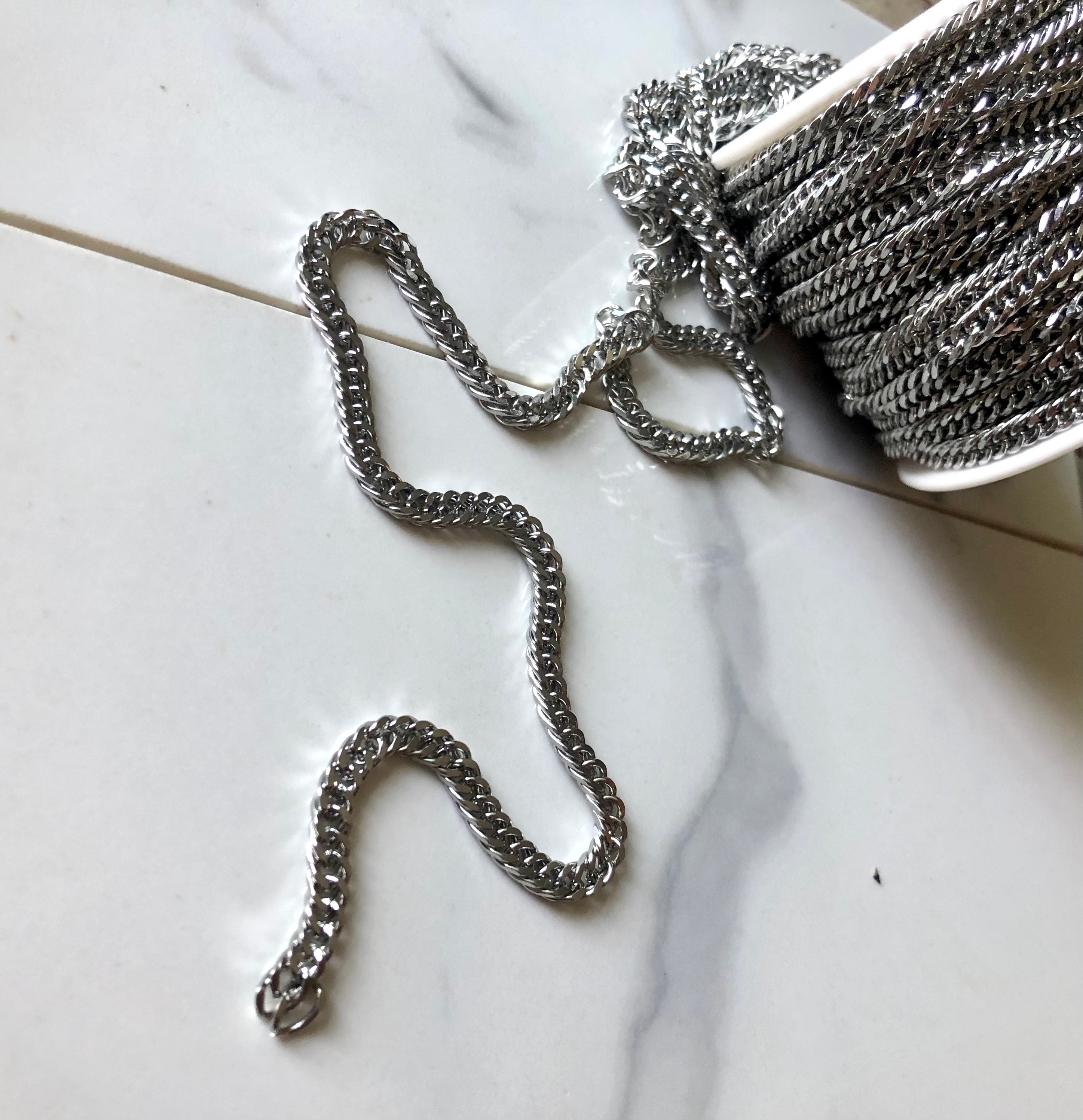 Stainless Steel Cuban Link Chain Chunky Curb Chain Jewelry - Etsy