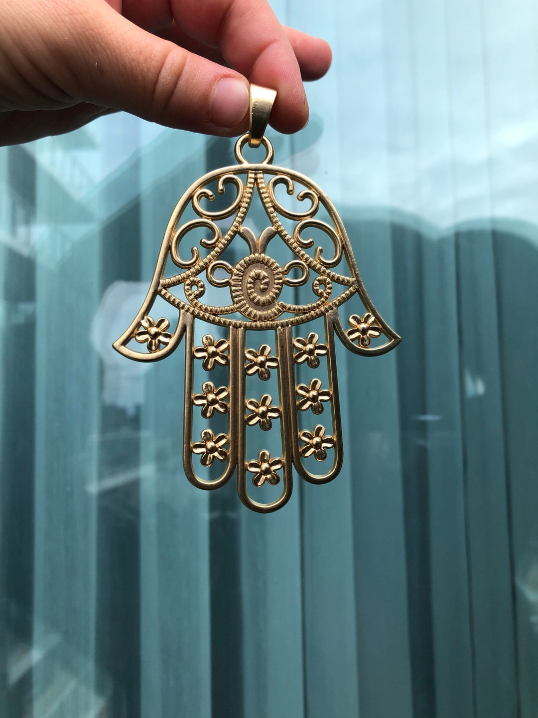 Big Hamsa Charm, Hand of Fatima, Jewelry Making, Jewelry Findings ...
