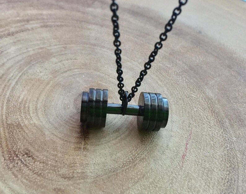 Gym Jewelry, Dumbbell Necklace, Fitness Jewelry, Crossfit Pendant ...