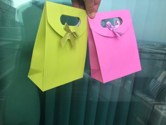 Paper Gift Bag Paper Pouch Ribbon Gift Bag Blank Gift Bag Christmas Wrapping Gift Bags Wedding Favour Bag Pink Gift Bag Baby Shower Etsy