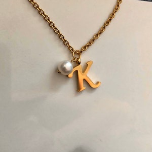 Letter K Necklace, Gold Monogram Necklace, Name Necklace, Letter ...