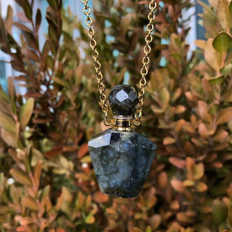 Stone Potion Bottle Necklace - Etsy
