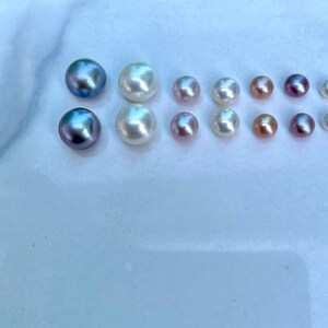 Half Drilled Pearls, White Pearls for Earrings, Freshwater Pearls ...