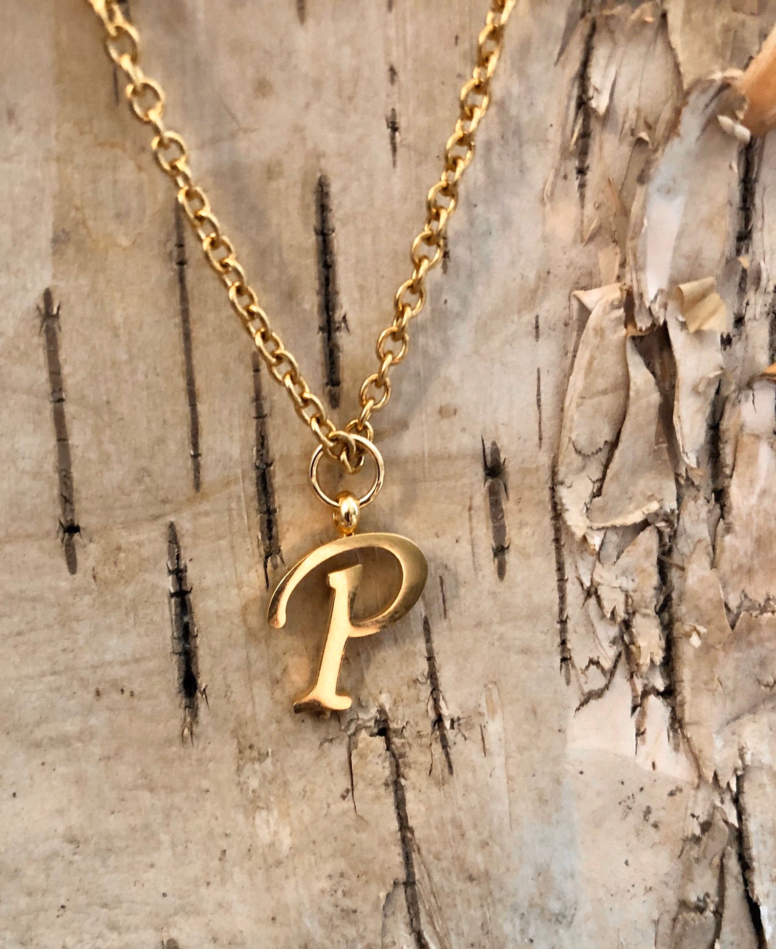 Initial P Necklace Monogram Necklace Letter P Name - Etsy