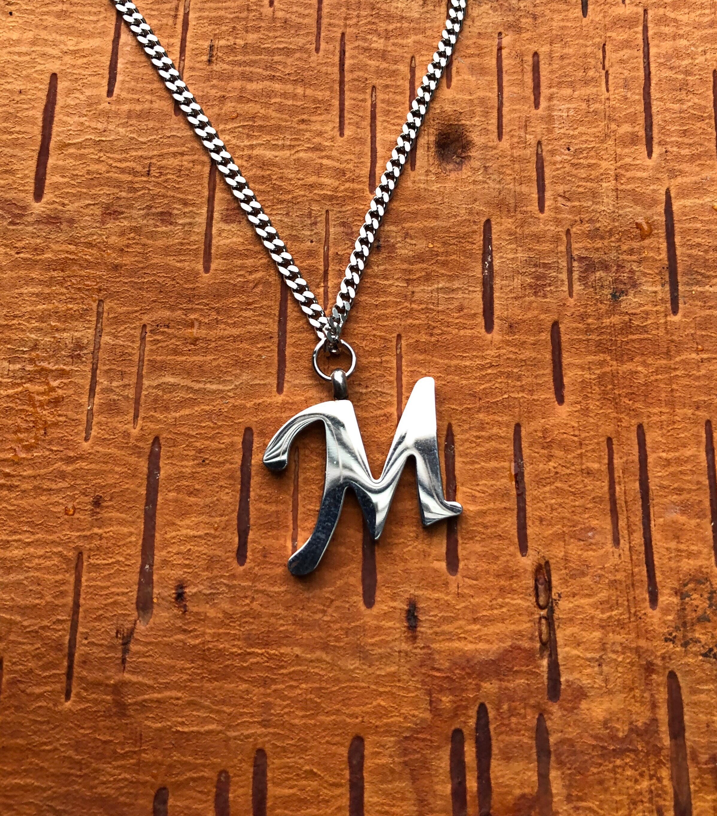 Letter M Necklace, Dainty Initial Necklace, Monogram Necklace, Monogram ...