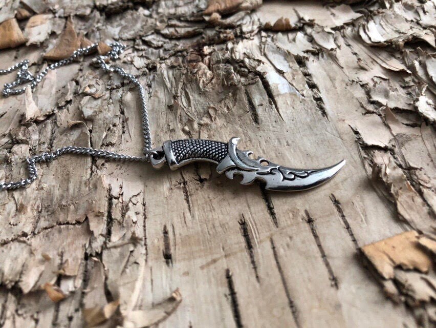 Dagger pendant Sword Pendant Men's necklace Knife | Etsy