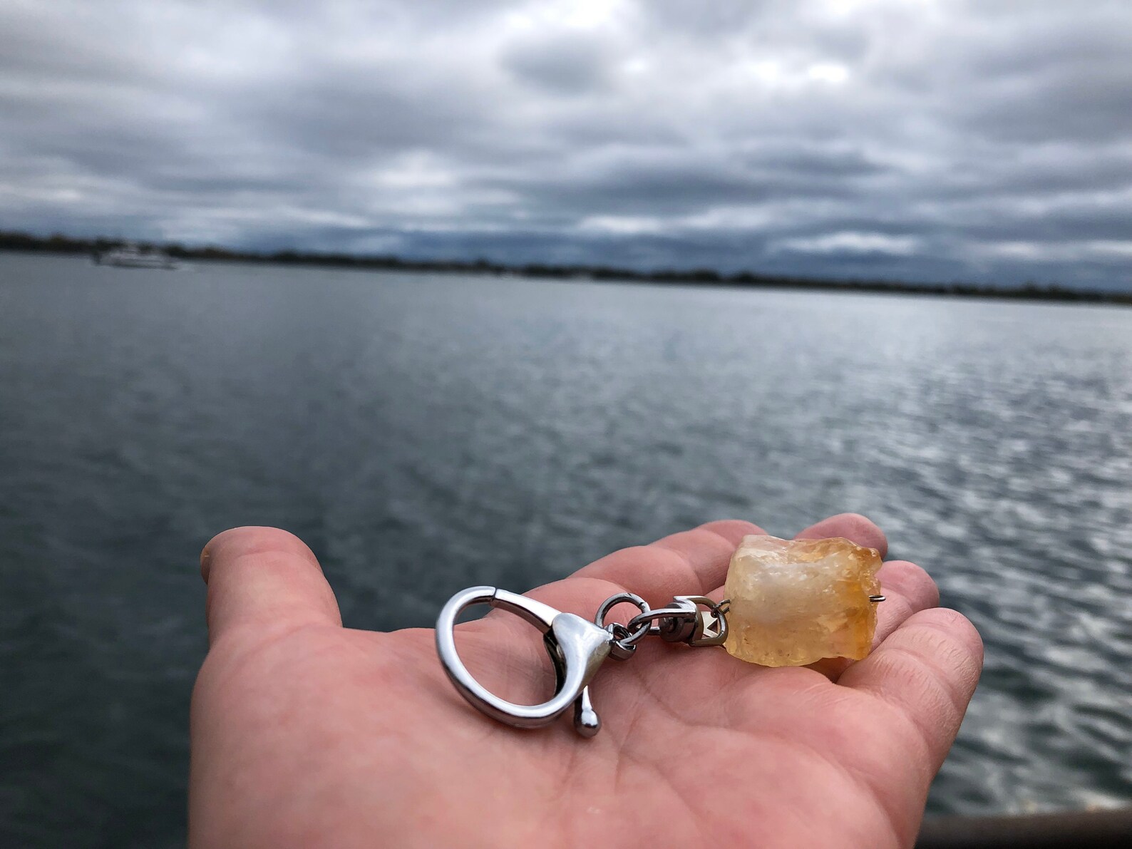Citrine Key Chain, Raw Crystal, Protection Keychian, Gemstone Keychain ...