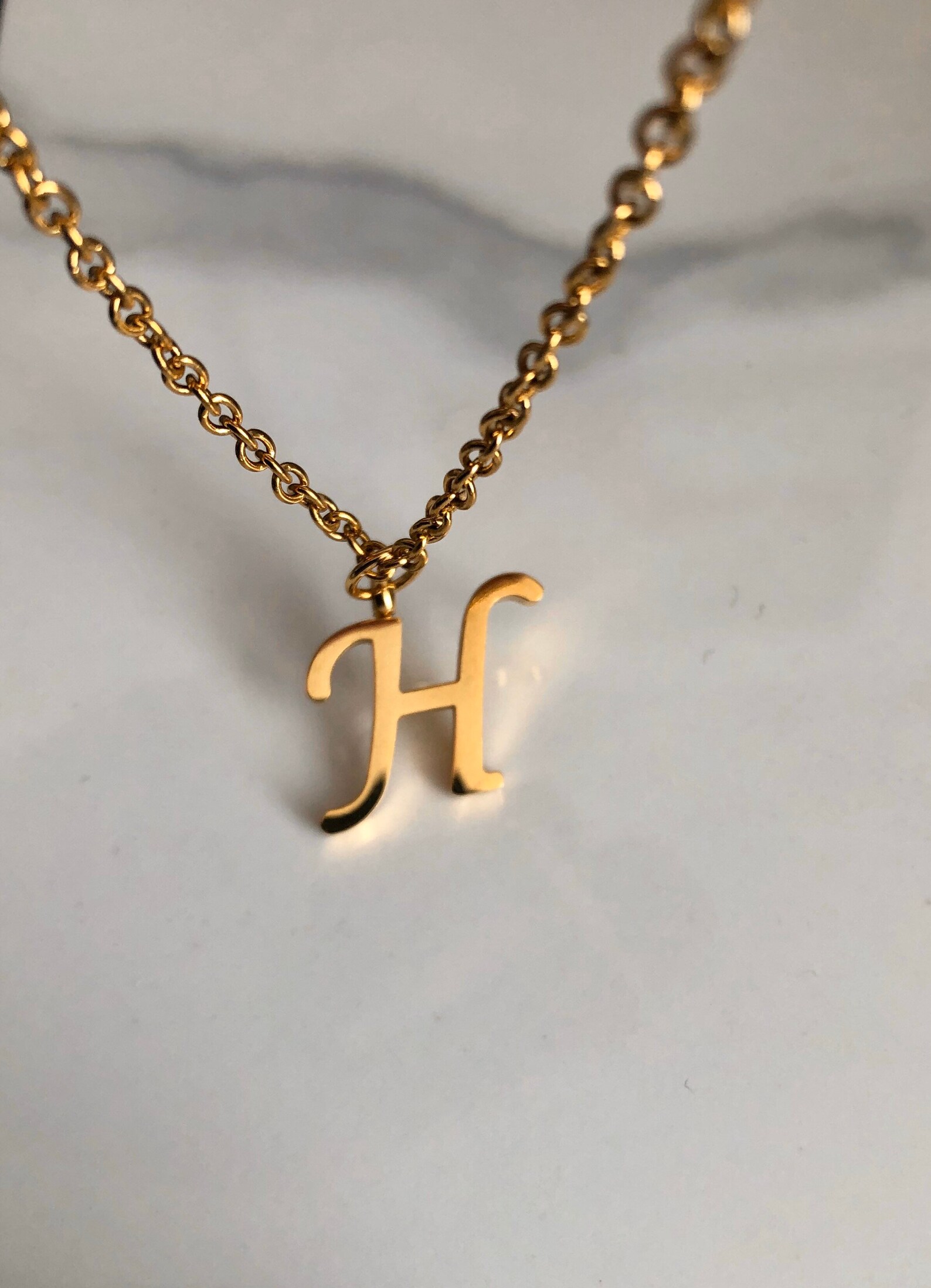 Initial H necklace monogram necklace letter H name | Etsy