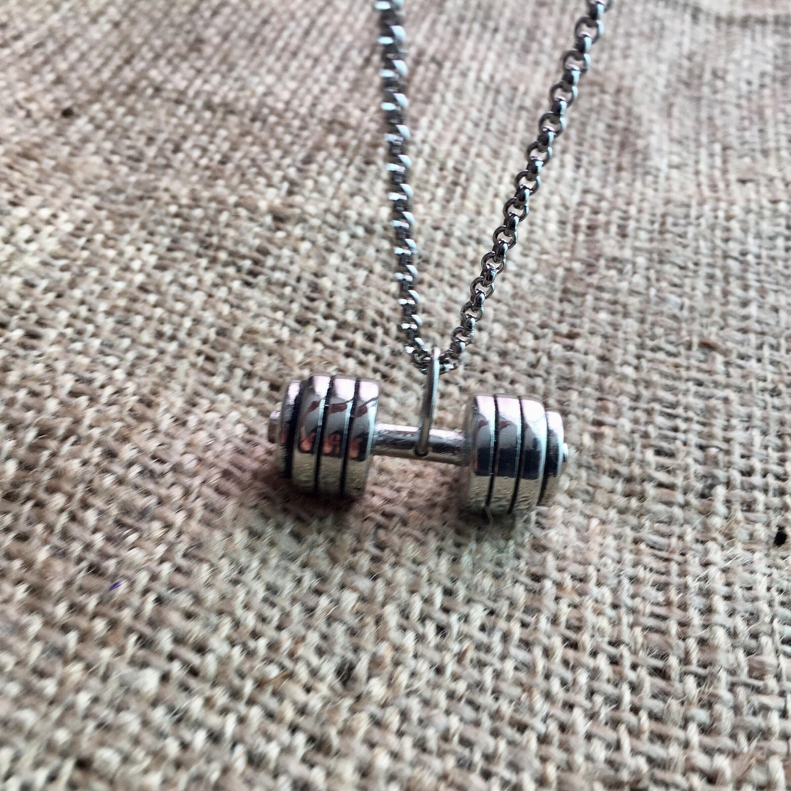 Gym Jewelry, Dumbbell Necklace, Fitness Jewelry, Crossfit Pendant ...