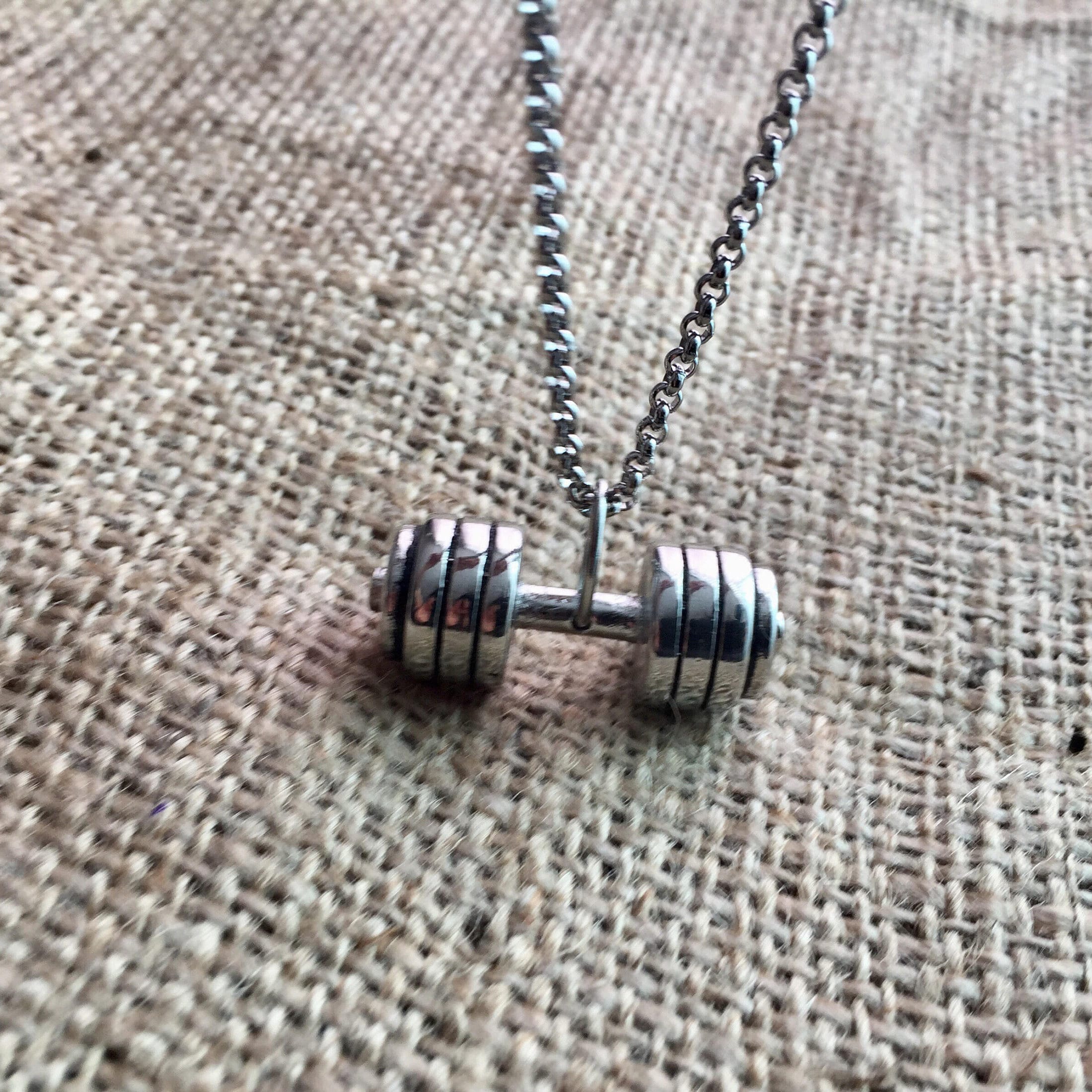 Gym Jewelry, Dumbbell Necklace, Fitness Jewelry, Crossfit Pendant ...