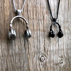 DJ Headset Necklace, Music Necklace, Headphone Pendant, Musician ...