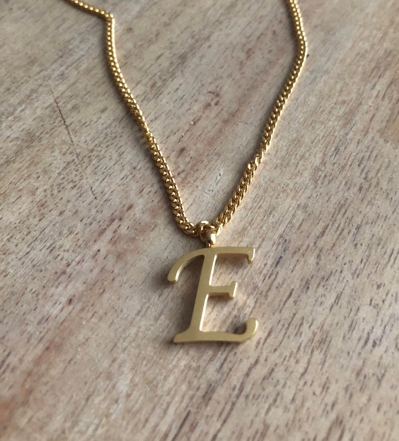 Gold Monogram Necklace Letter E Name Necklace Letter - Etsy