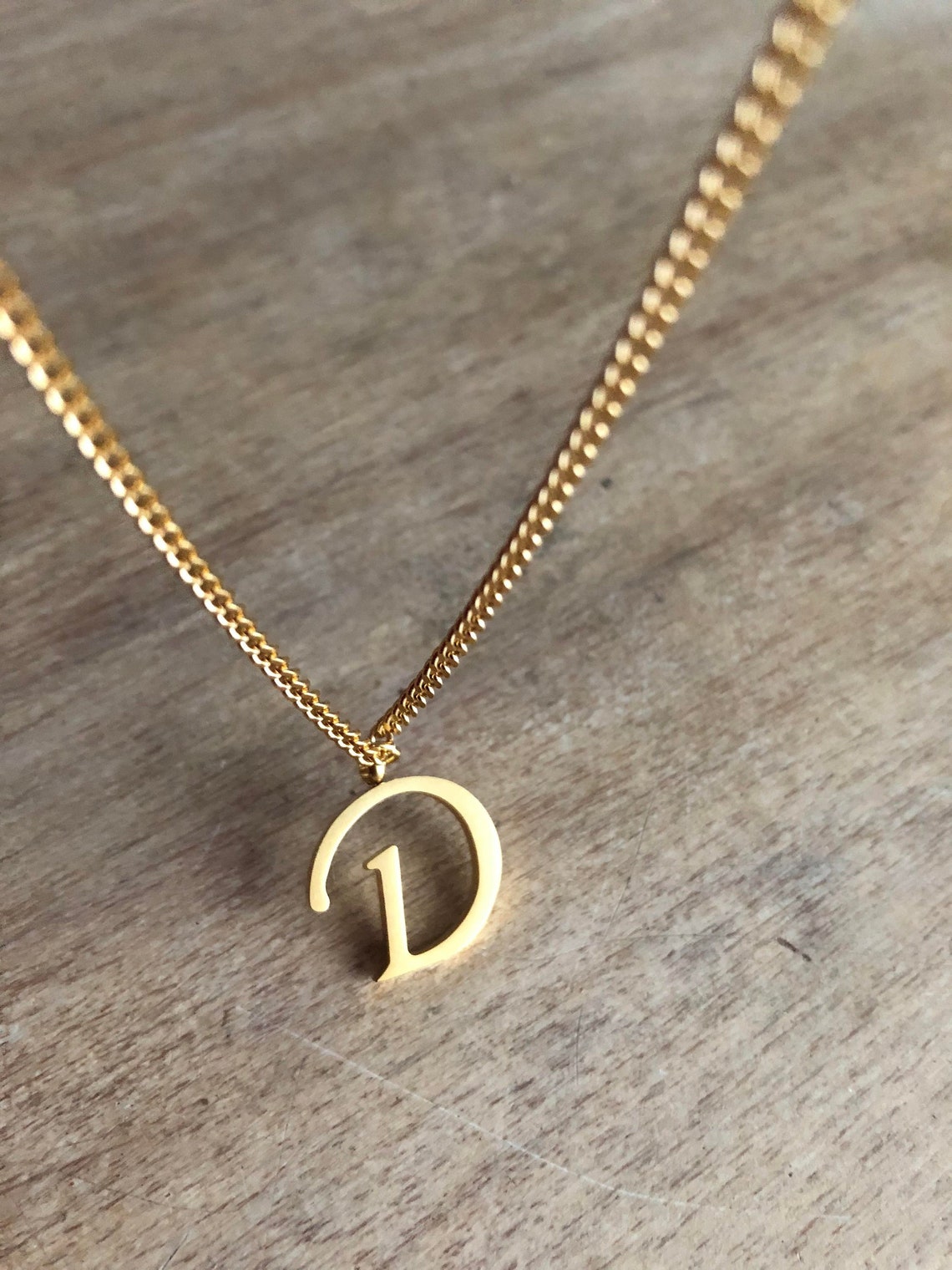 Gold Monogram Necklace, Letter D, Name Necklace, Letter Necklace,pearl ...