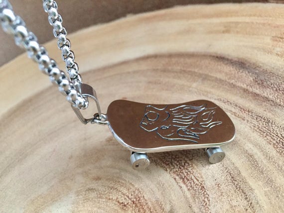 Skateboard necklace Scater jewelry Fitness jewelry Skate | Etsy