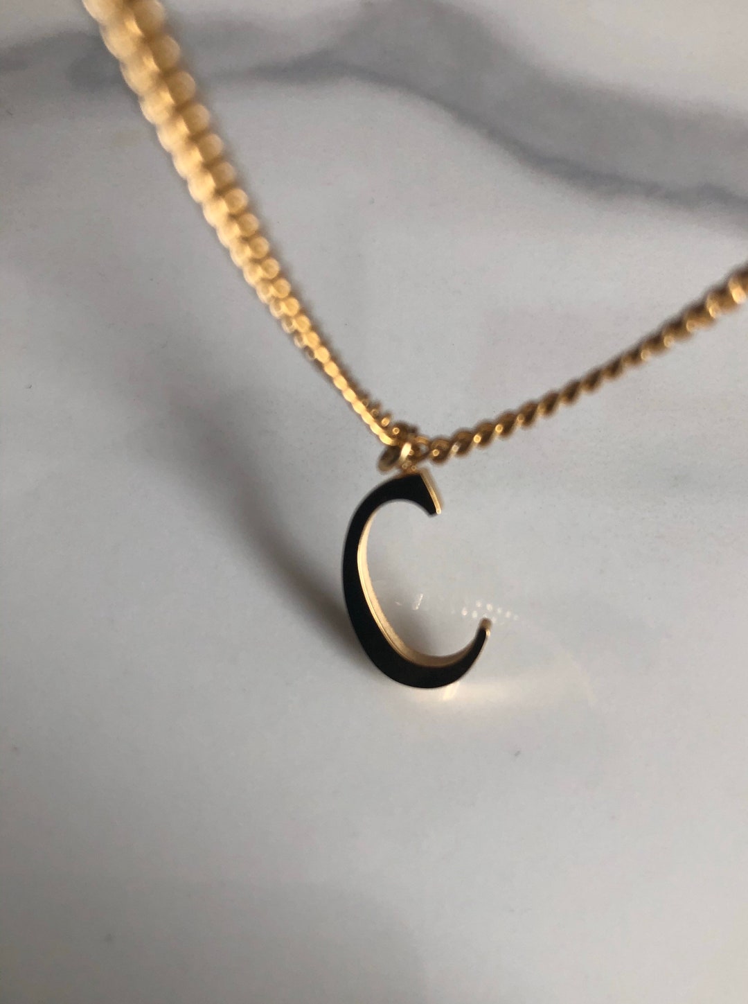 Initial Necklace, Monogram Necklace, Letter C, Name Necklace, Letter ...