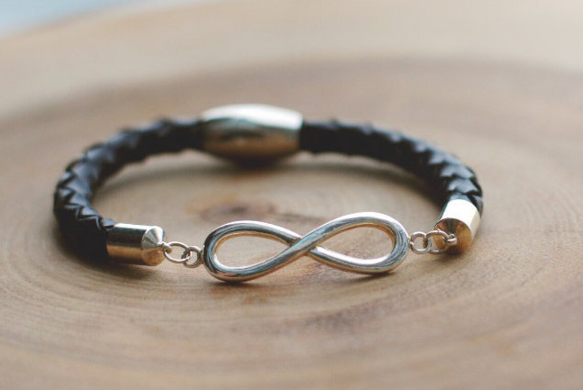 Infinity Bracelet Magnetic Clasp Leather Bracelet Unisex - Etsy