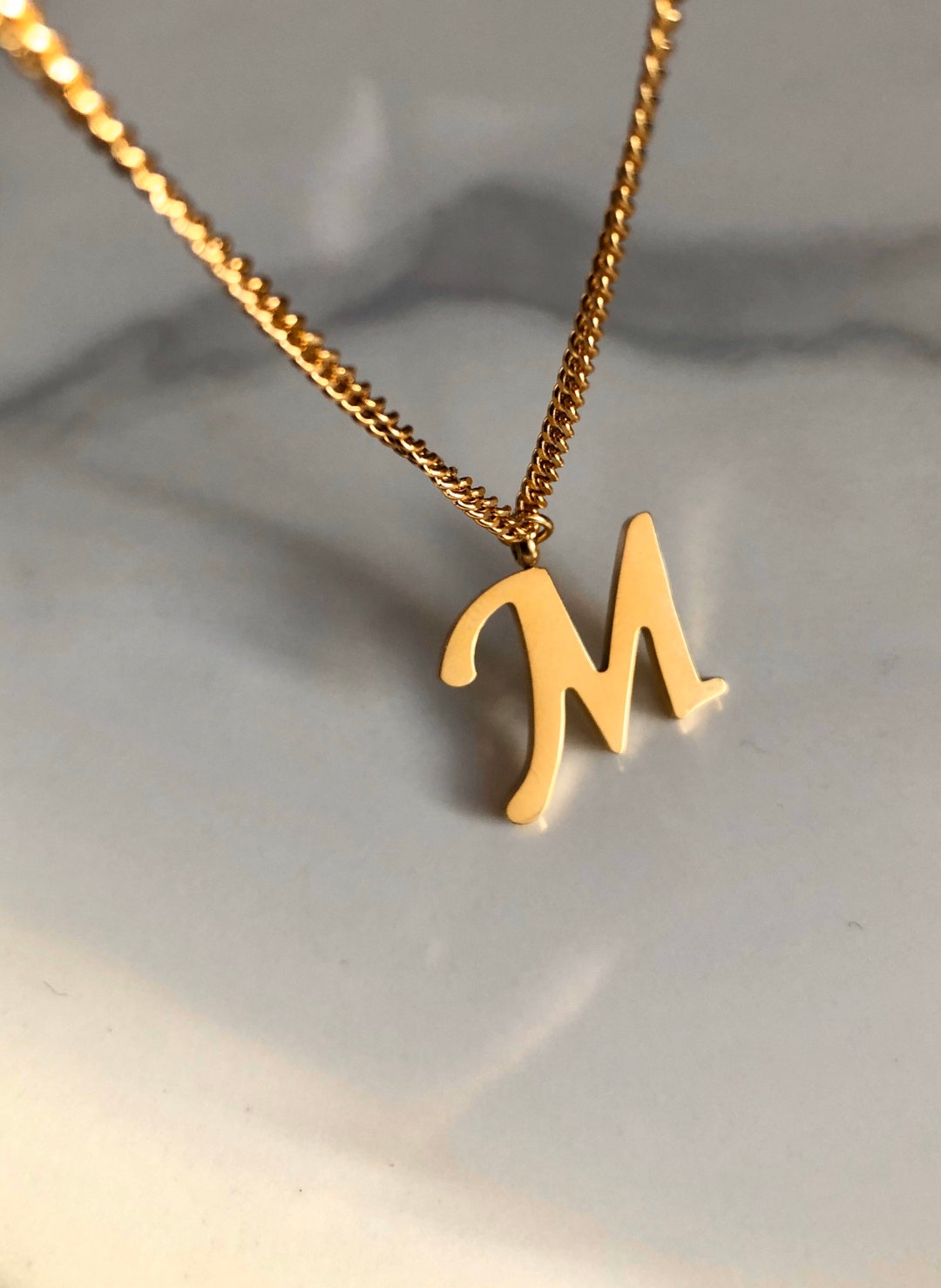 Initial M Necklace, Monogram Necklace, Letter M, Name Necklace, Letter ...