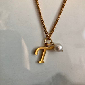 Letter Necklace, Monogram Necklace, Letter T, Name Necklace, Initial ...