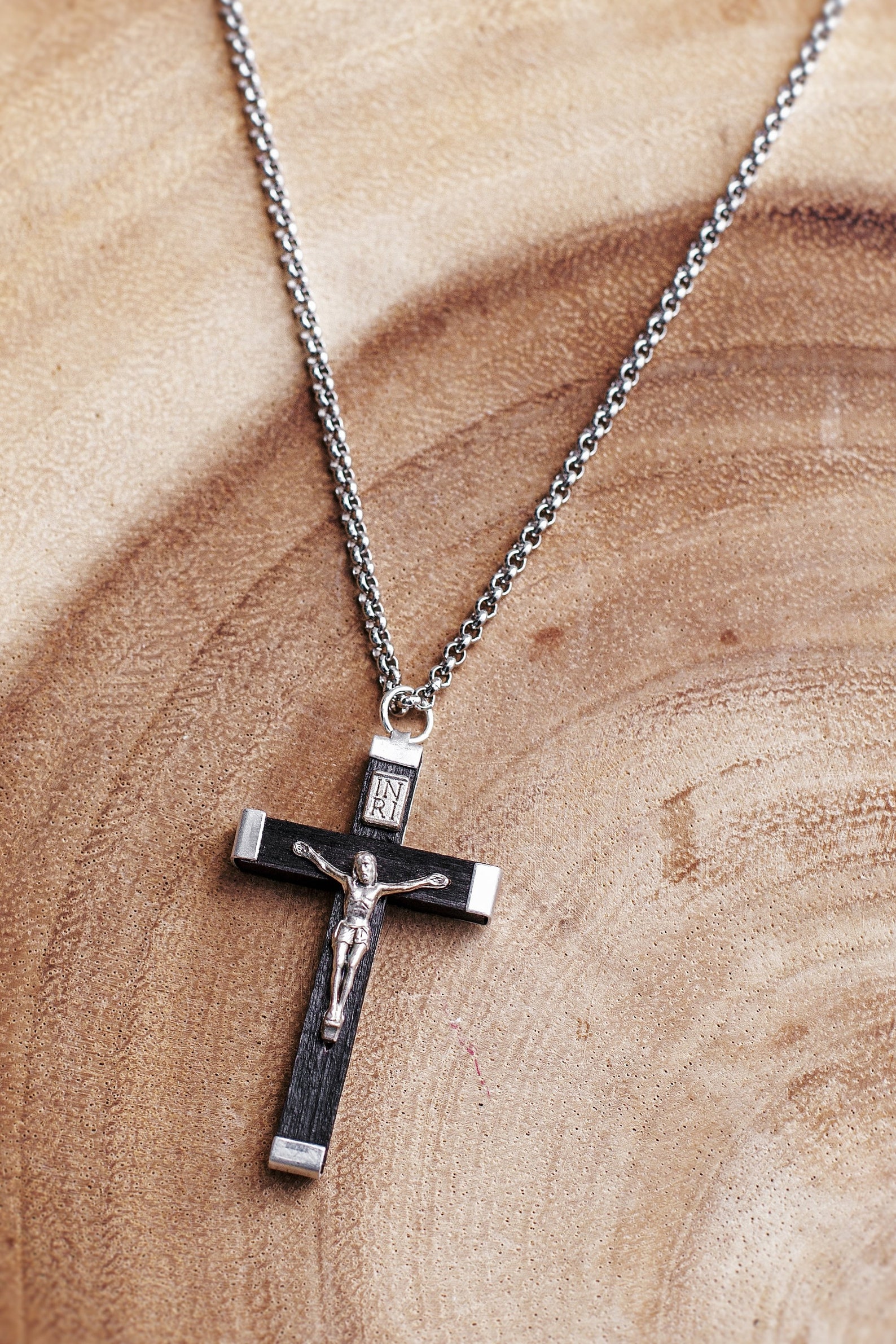 Wooden Crucifix Necklace Catholic Jewelry Jewelry for Men - Etsy