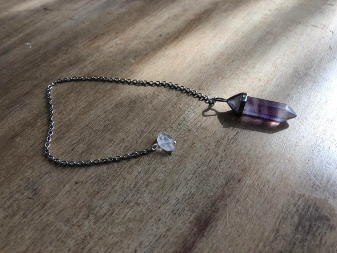 Crystal Pendulum, Purple Fluorite Pendulum, Rose Quartz Crystal, Chakra ...