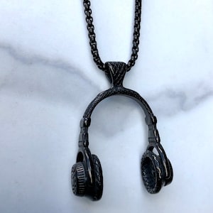 DJ Headset Necklace, Music Necklace, Headphone Pendant, Musician ...