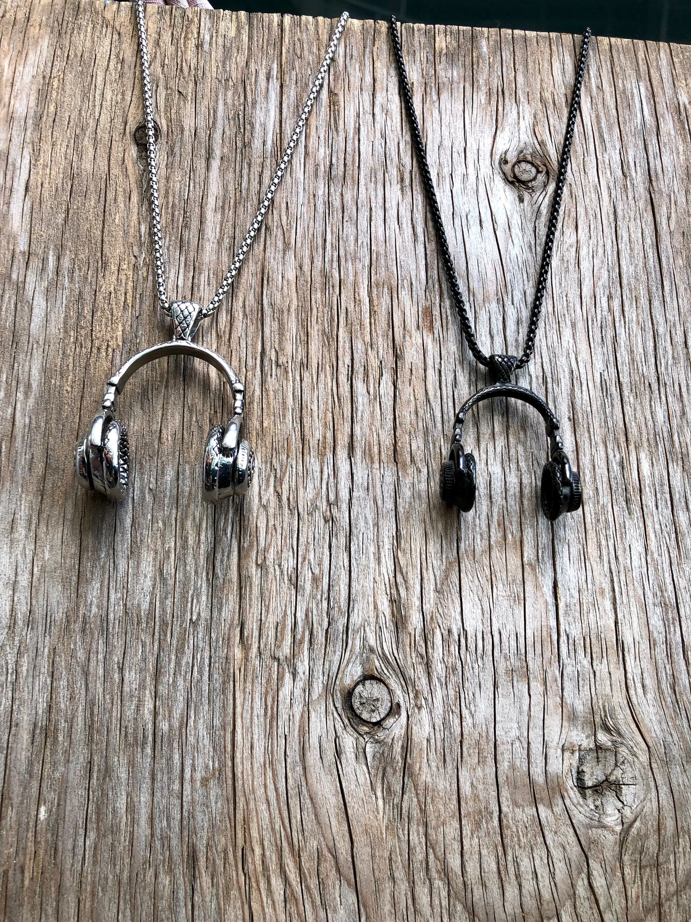 DJ Headset Necklace, Music Necklace, Headphone Pendant, Musician ...