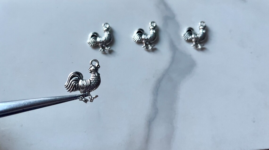 Rooster Charm, Chicken Charm, Pet Charm, Duck Charm, Jewelry Making ...