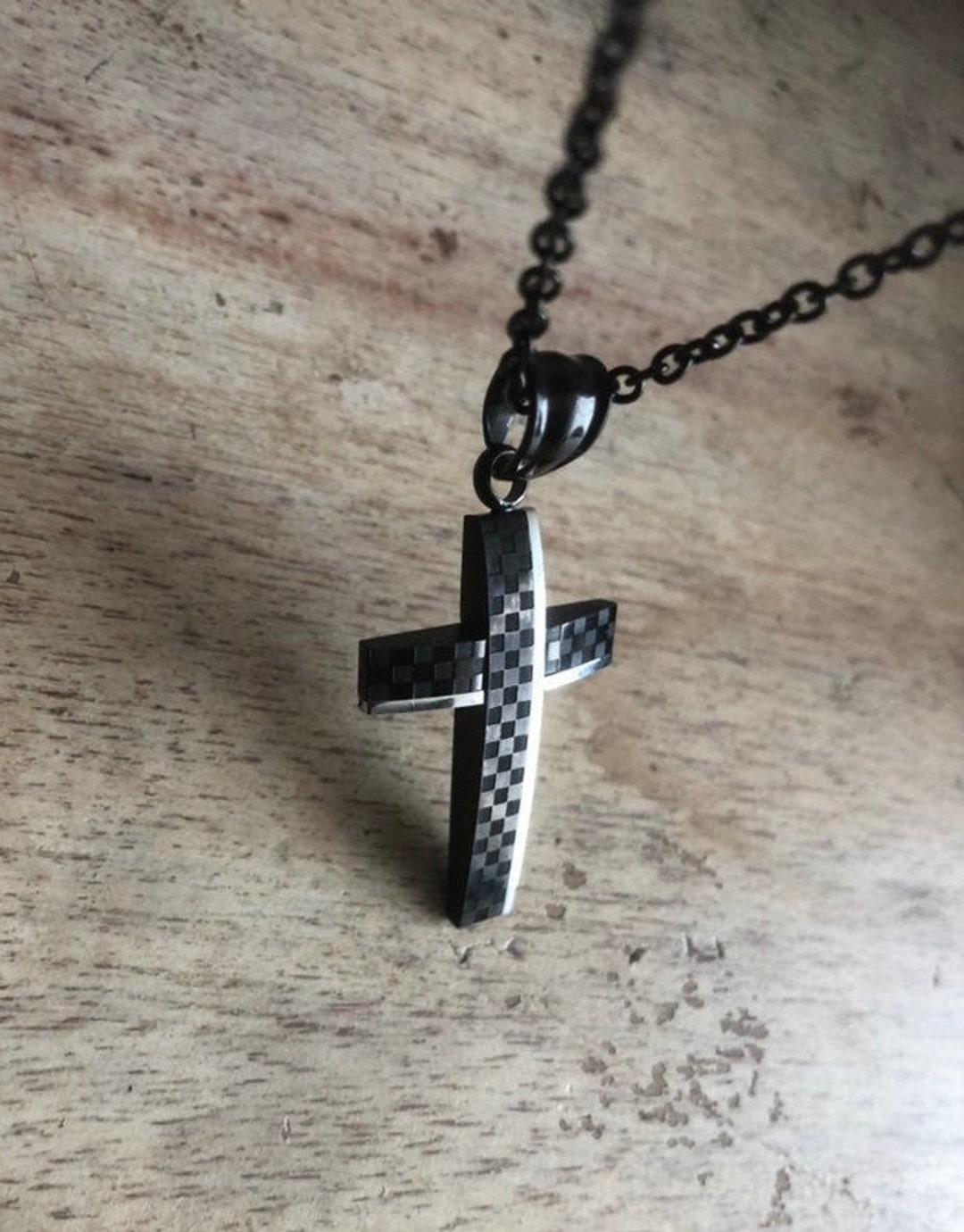 Black Cross Charm, Cross Pendant, Crucifix Necklace, Bridesmaids Gift ...