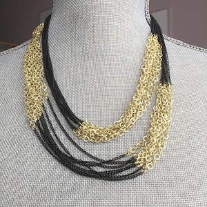 Multi Layered Chain, Gold Layered Necklace, Boho Jewelry, Rocker Style ...