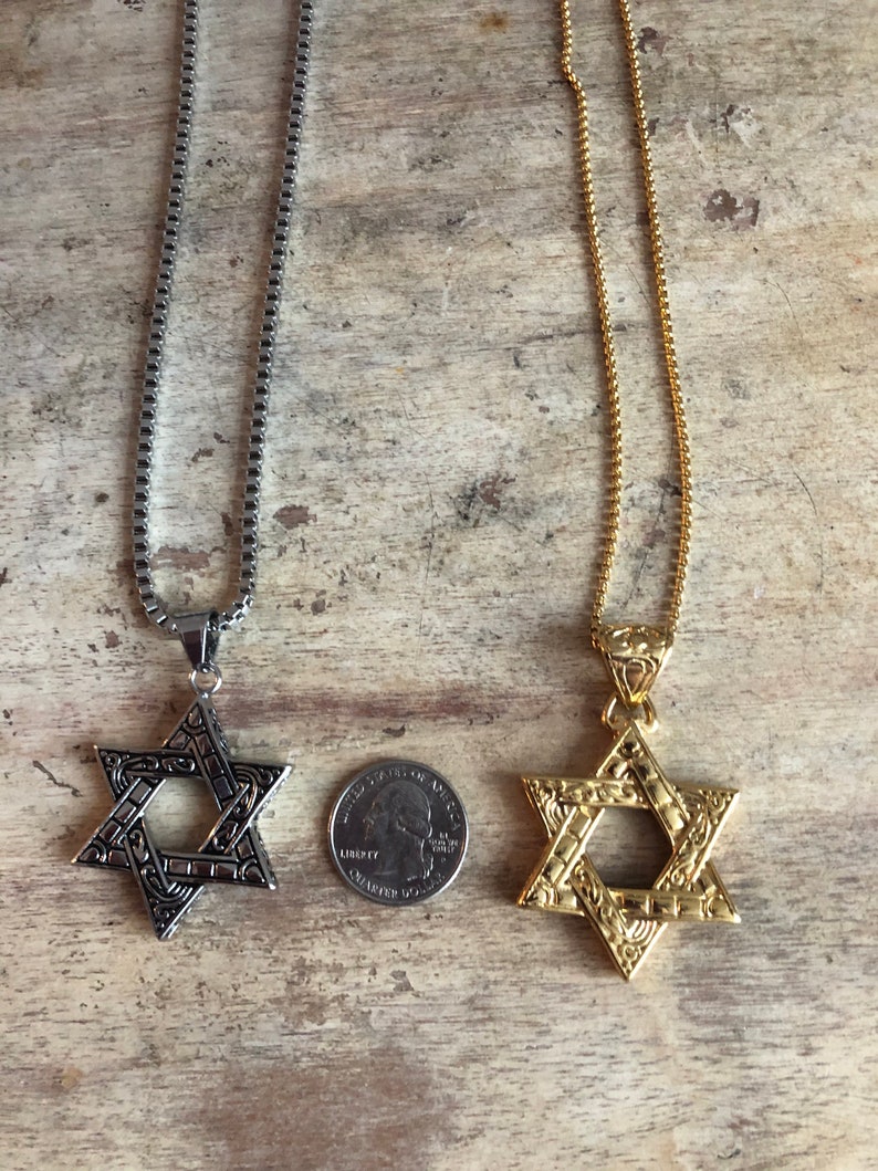 Star of David Necklace Magen David Charm Men's | Etsy Canada