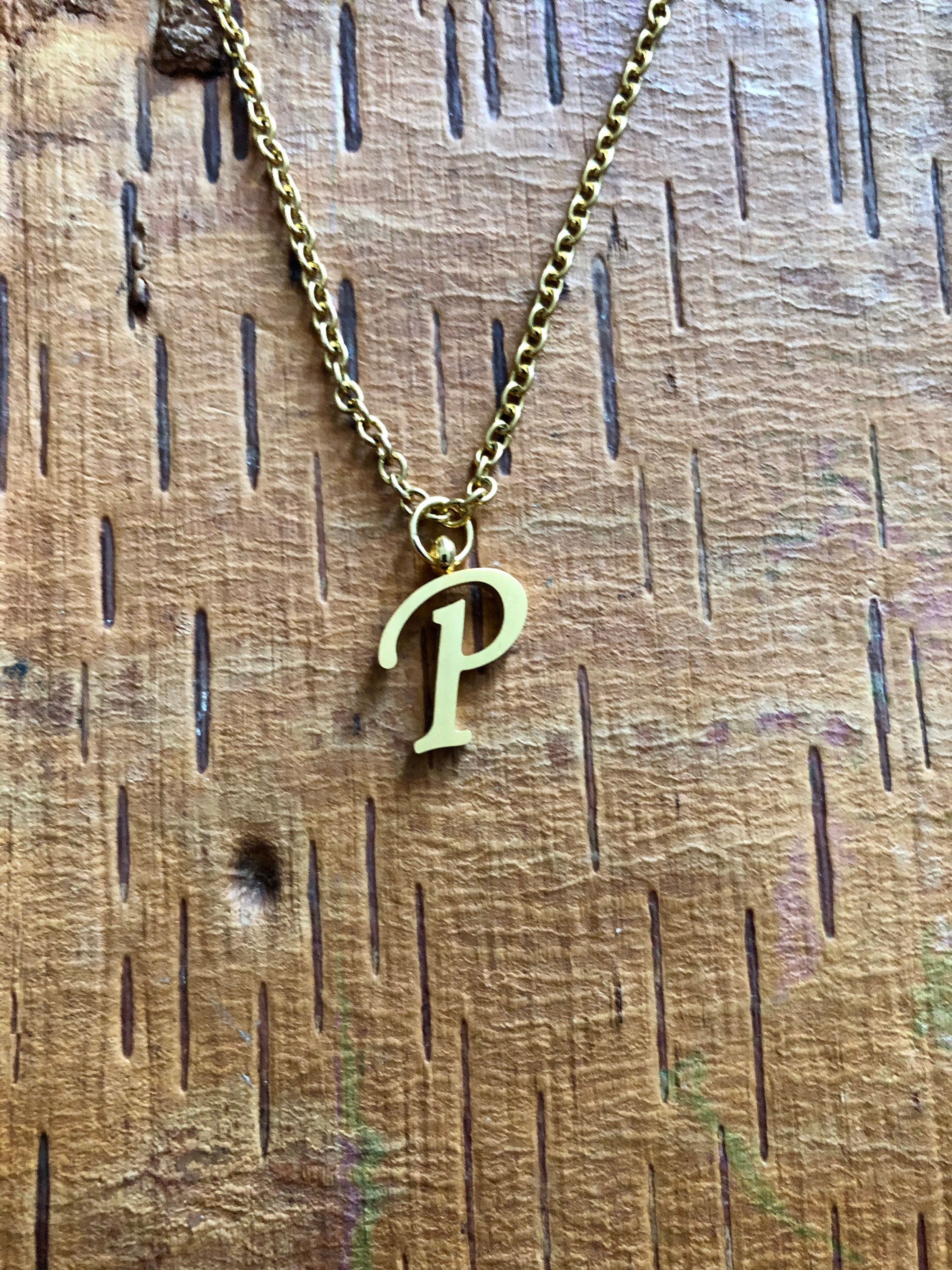 Initial P Necklace, Monogram Necklace, Letter P, Name Necklace, Letter ...