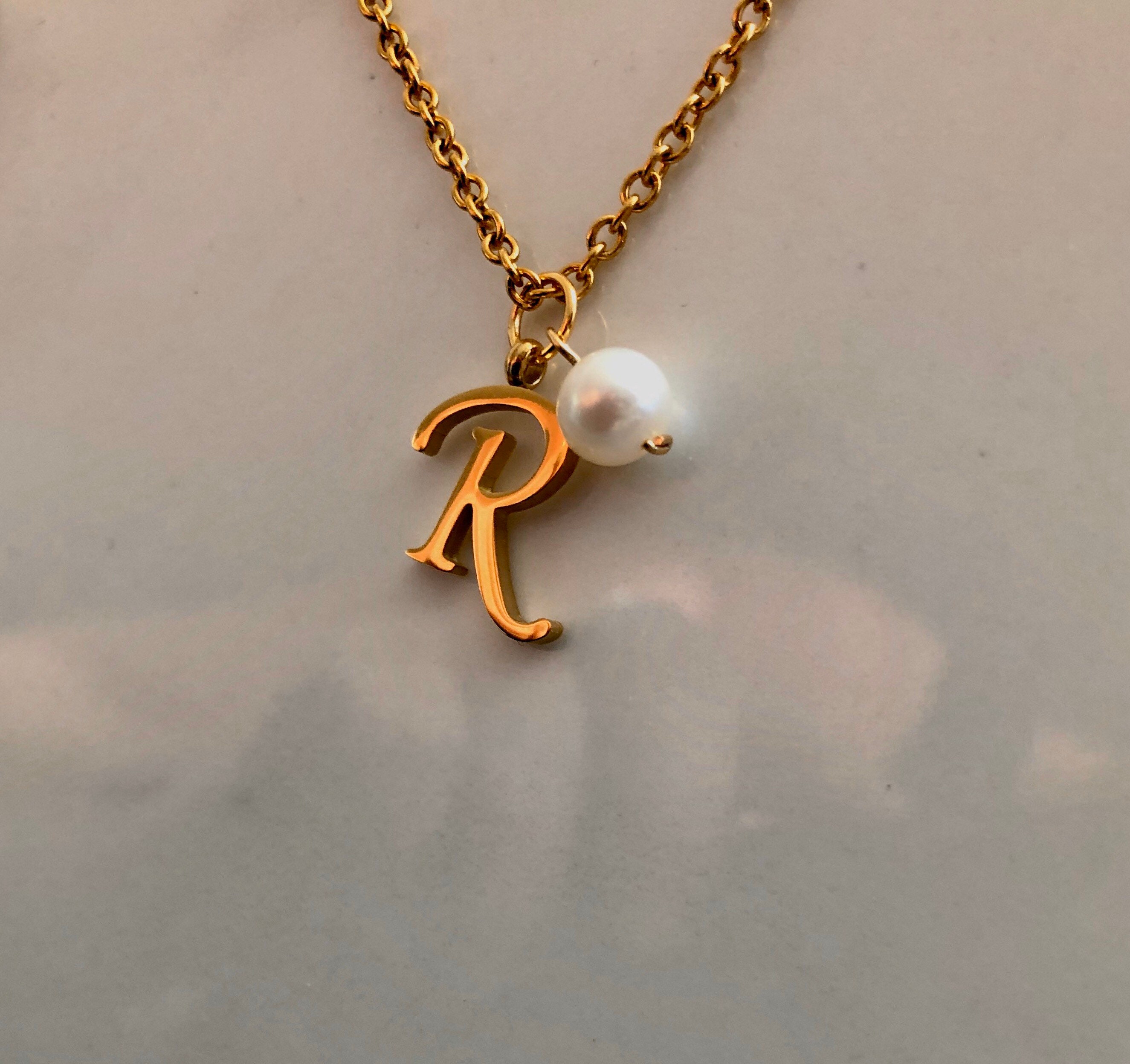 Initial R Necklace, Monogram Necklace, Letter R, Name Necklace, Letter ...