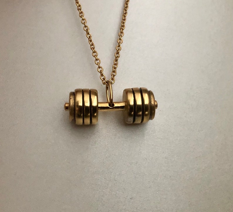 Gym Jewelry, Dumbbell Necklace, Fitness Jewelry, Crossfit Pendant ...