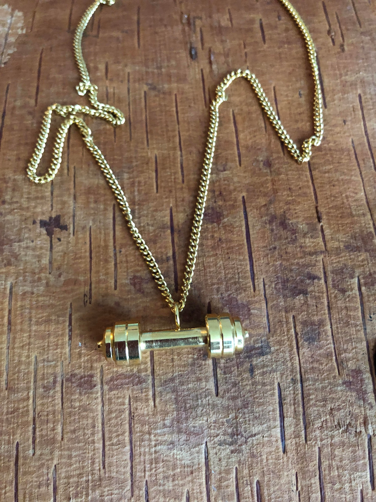 Gym Jewelry, Gold Dumbbell Necklace, Fitness Jewelry, Crossfit Pendant ...